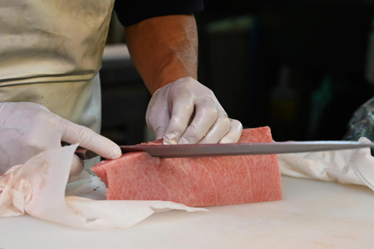 A machine using ultrasound and AI can gauge the fattiness of a tuna fish