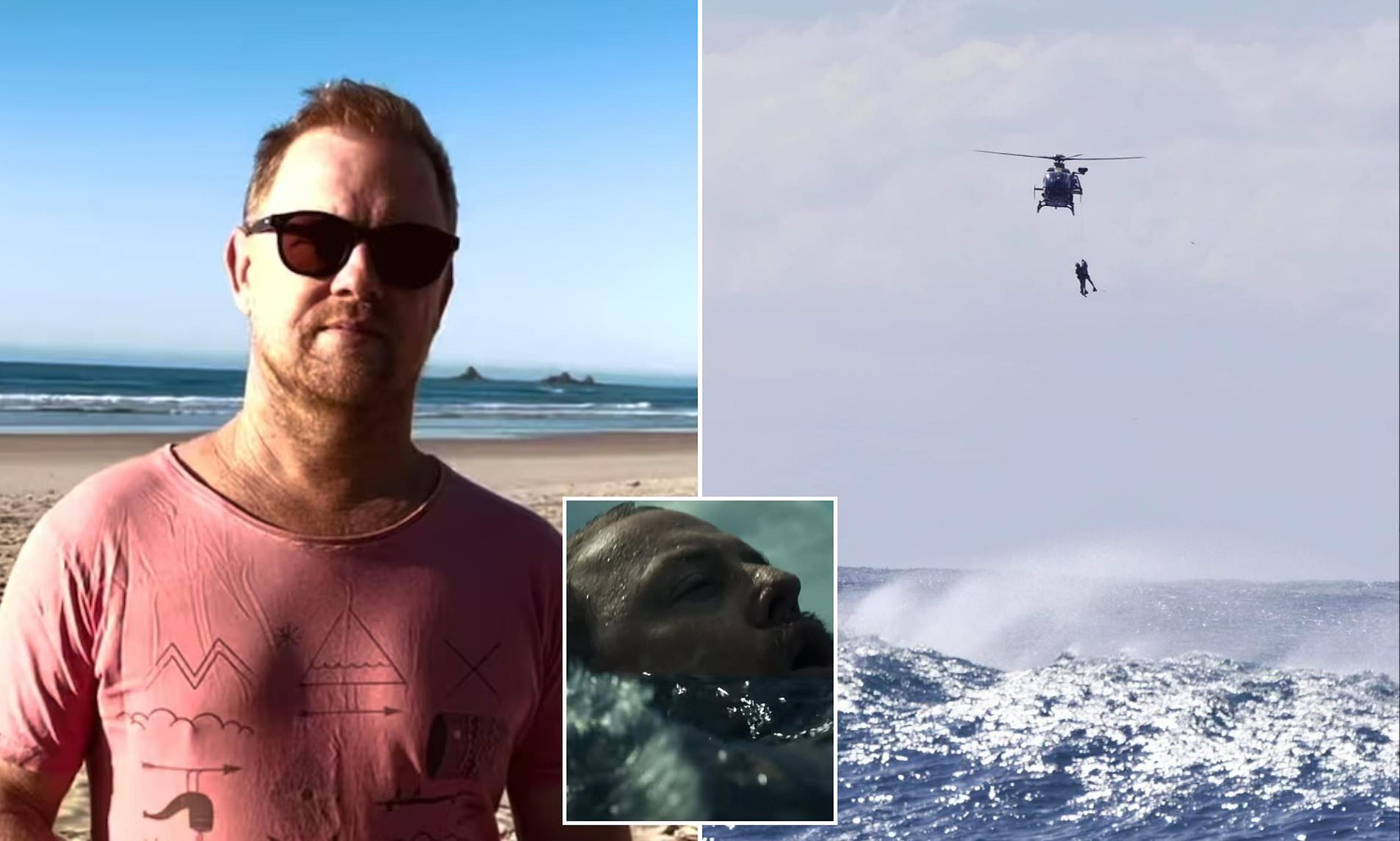 Rick was swept almost 2km out to sea. Now he's relived the ordeal