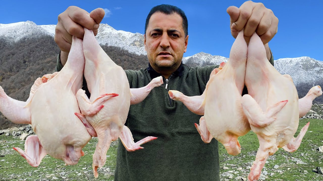 Perfectly Juicy Chicken Kebab Over Open Fire