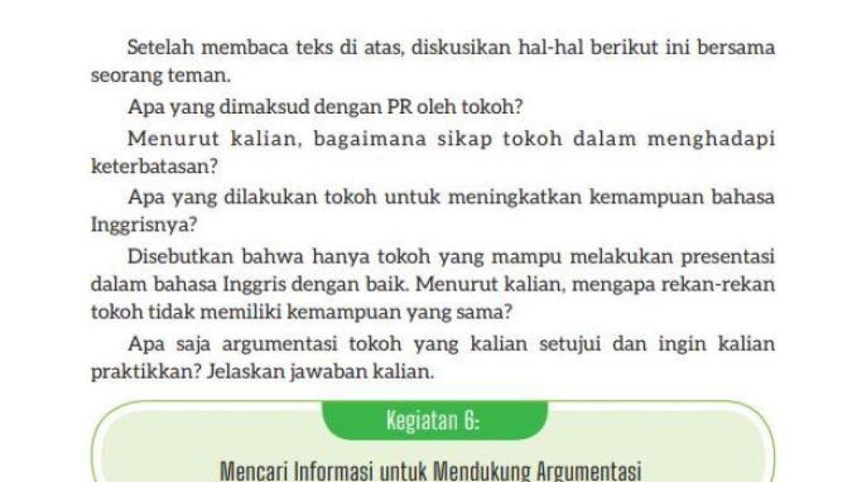 Kunci Jawaban Kegiatan 5 Membaca dan Memahami Teks,Mapel Bahasa ...