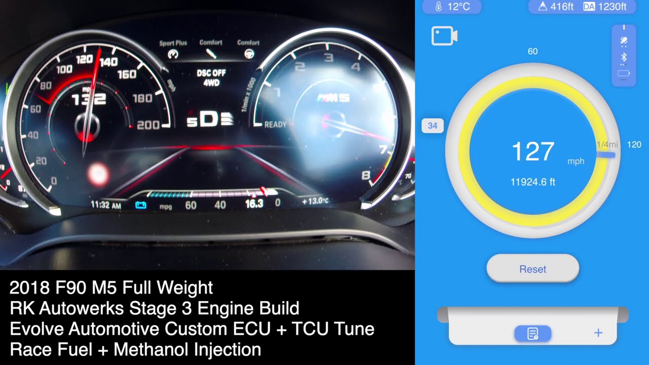 Evolve Stage 3 F90 M5 | 1000PK 100–200km/u (60–130mph) Dragy Runs