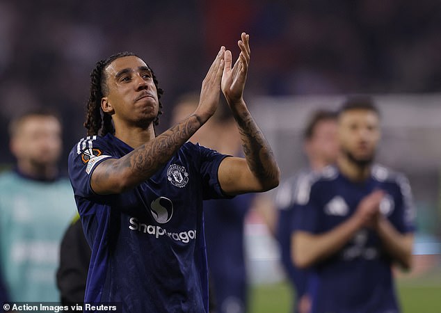 Leny Yoro struggles to hide his frustration with Andre Onana after Lyon display - as he says Man ...