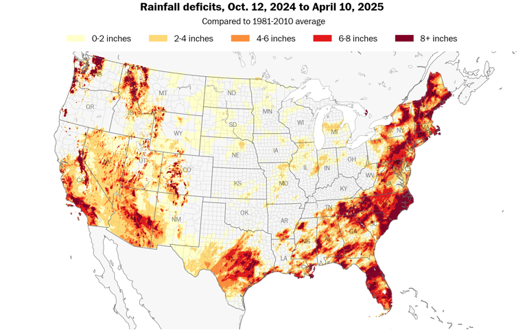 Where drought conditions have plagued U.S. — and why it’s been so dry