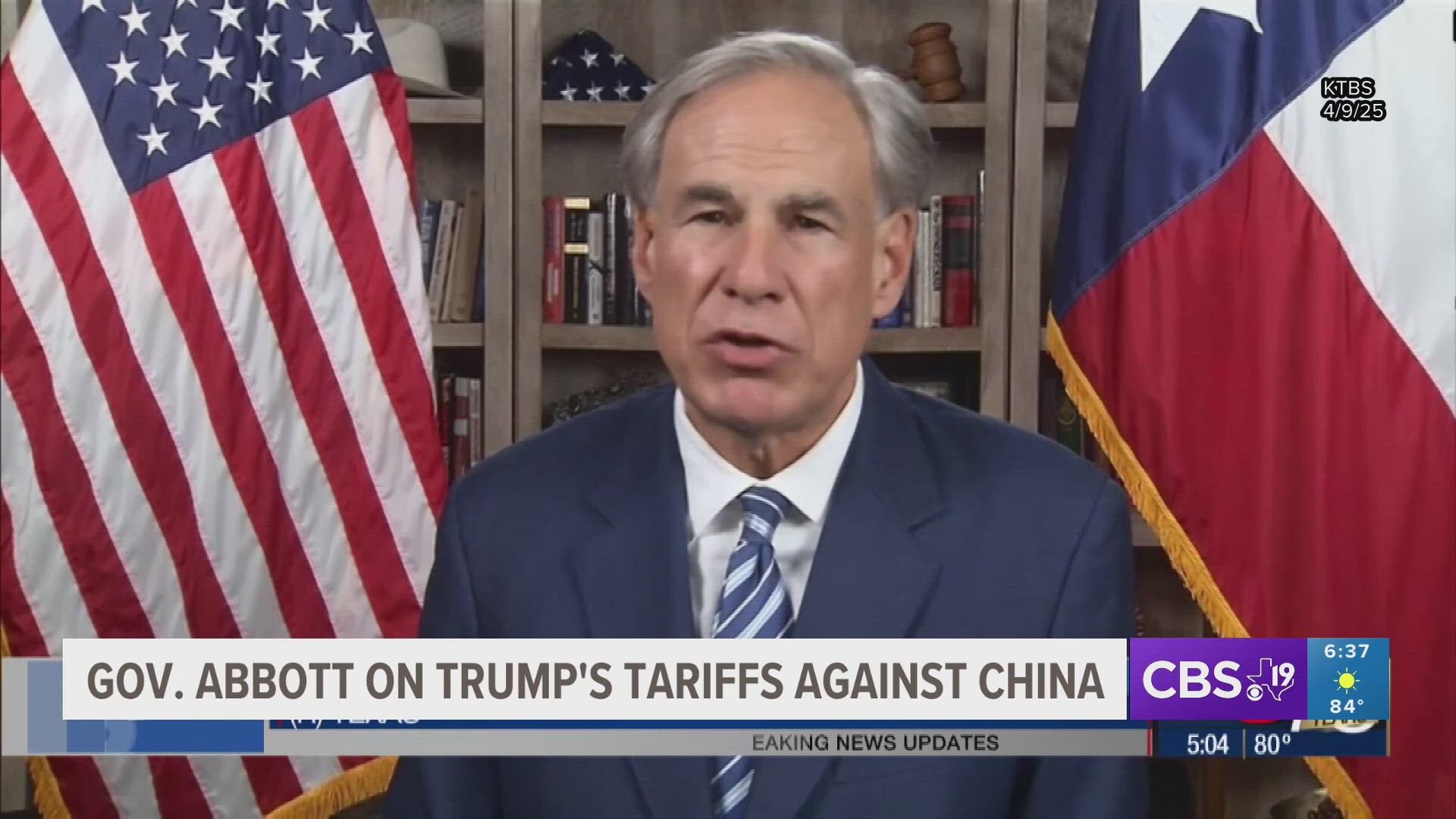 Gov. Greg Abbott supports Trump keeping tariffs on China