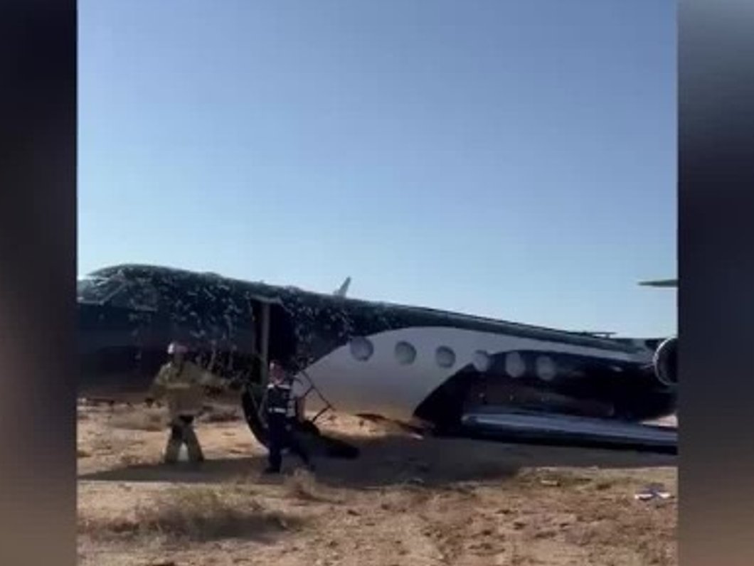 Crash landing: Private jet skids across runway