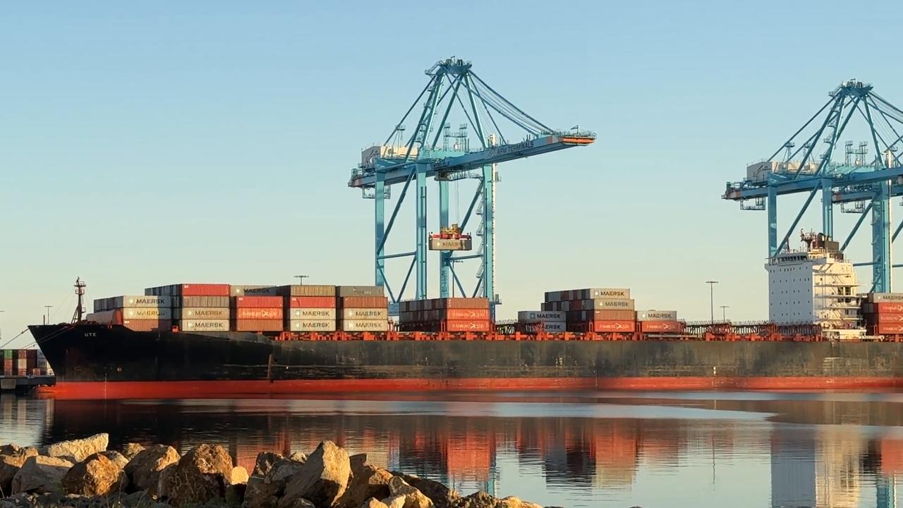 Shipping activity at the Port of Long Beach in Long Beach, CA on April ...