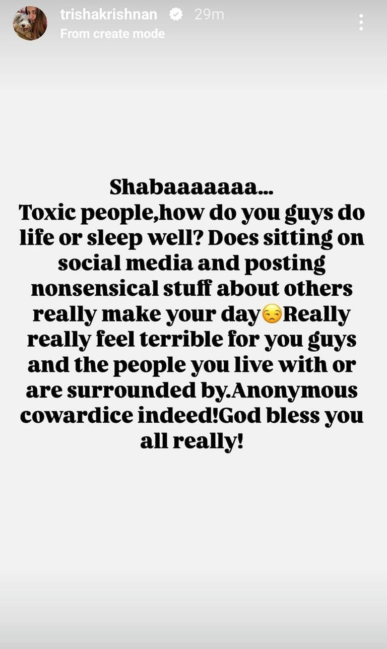 'Anonymous Cowardice': Trisha Krishnan SLAMS Online Trolls & Toxic ...