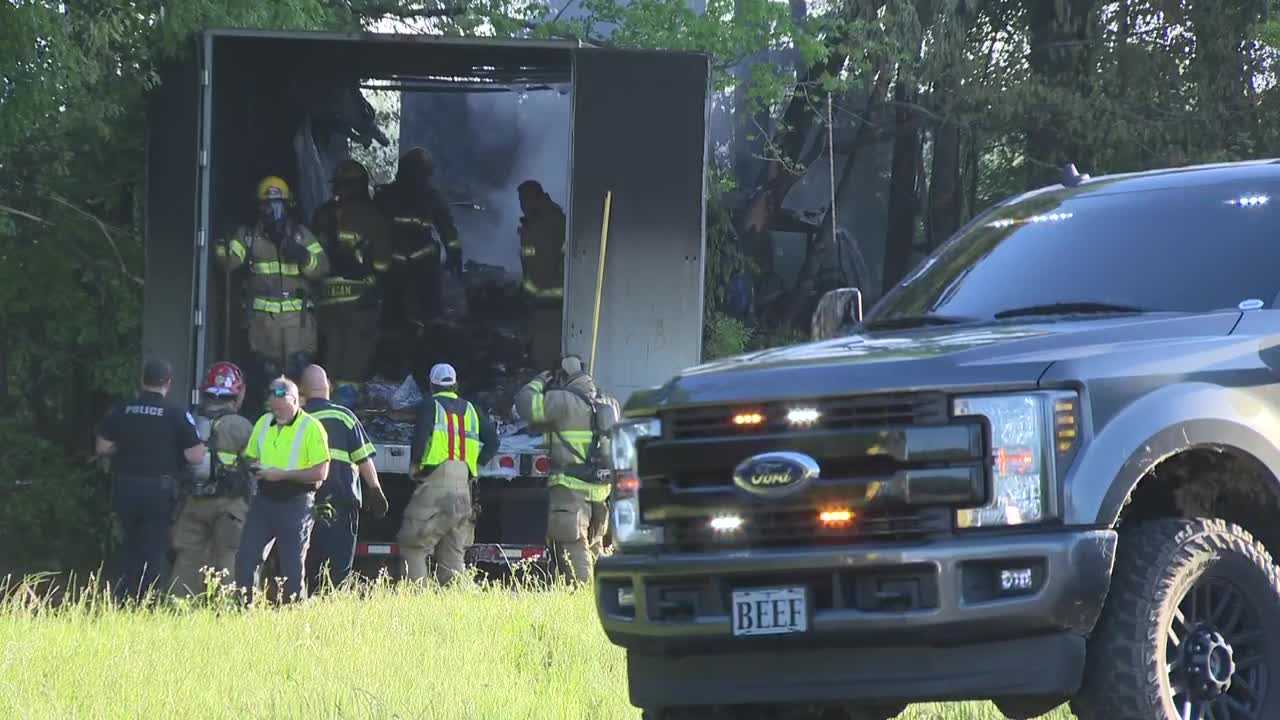 18-wheeler fire stalls traffic for hours on I-20 in Rankin County