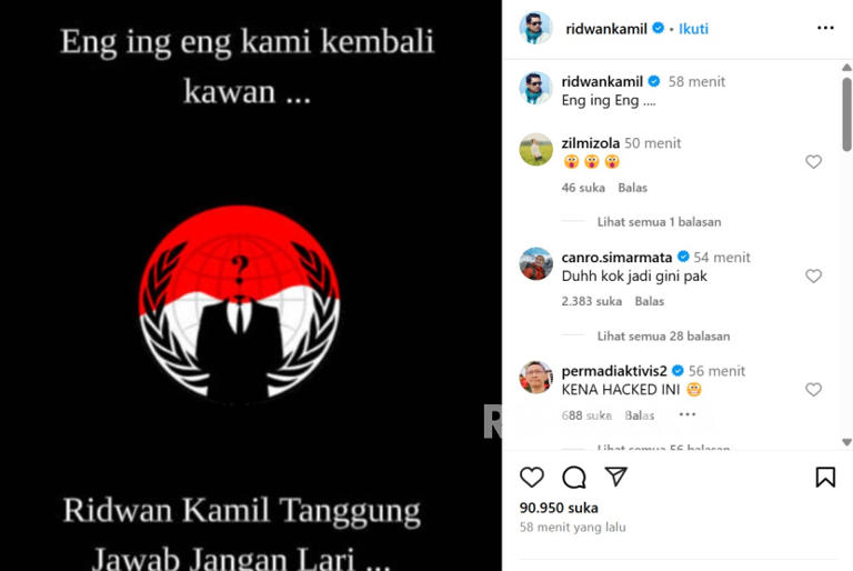 Akun IG Ridwan Kamil Diduga Diretas, Berisi Pesan Tentang Sebuah Tanggung Jawab