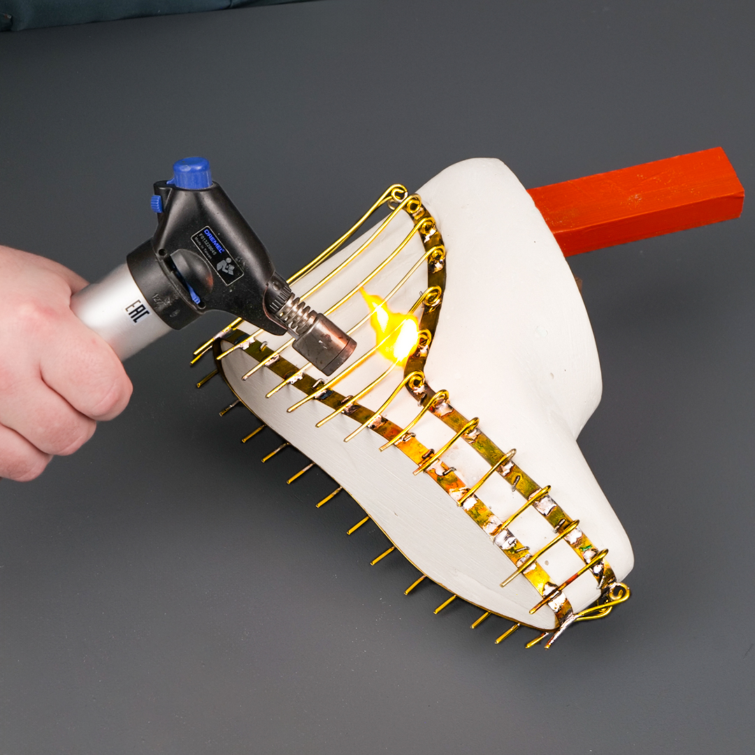 Crafting shoes with floral elegance & coin accents🌼