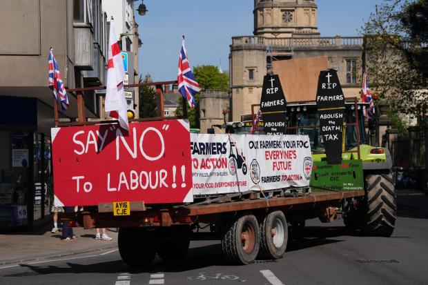 Farmers in tractors hold protest over inheritance tax changes