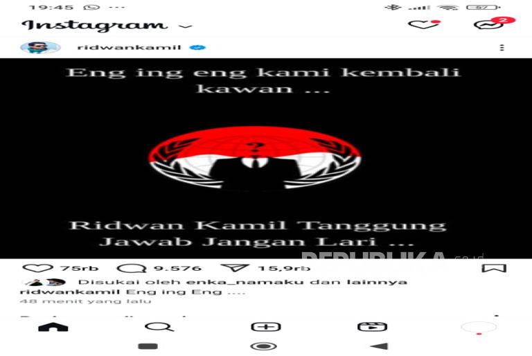 Ridwan Kamil Benarkan Akun Instagram Miliknya Diretas, Ini Penjelasannya