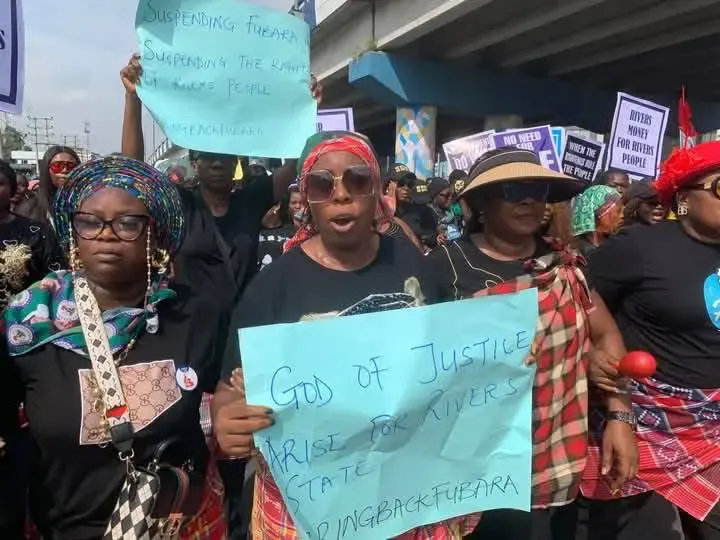 Rivers women protest against emergency rule, demand Fubara’s reinstatement