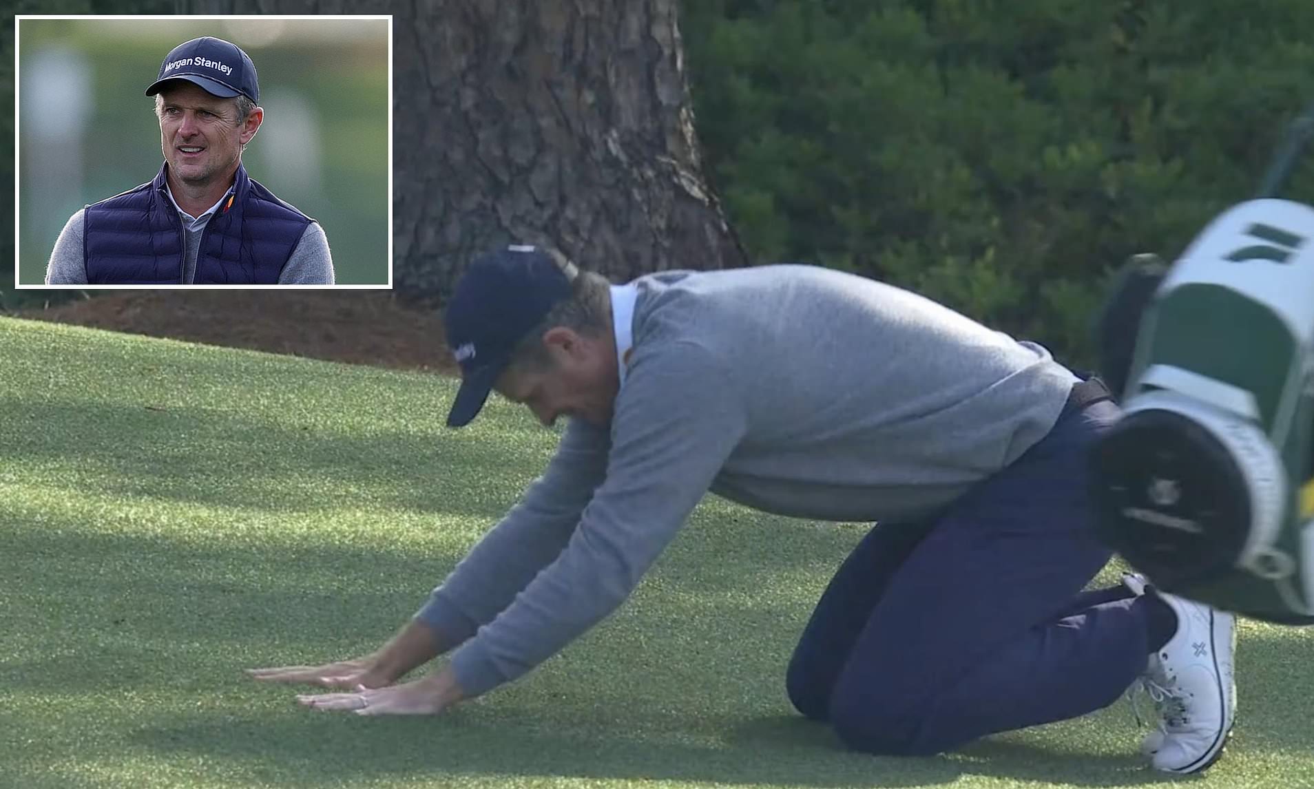 Golf fans left stunned as Masters leader Justin Rose is spotted on his ...