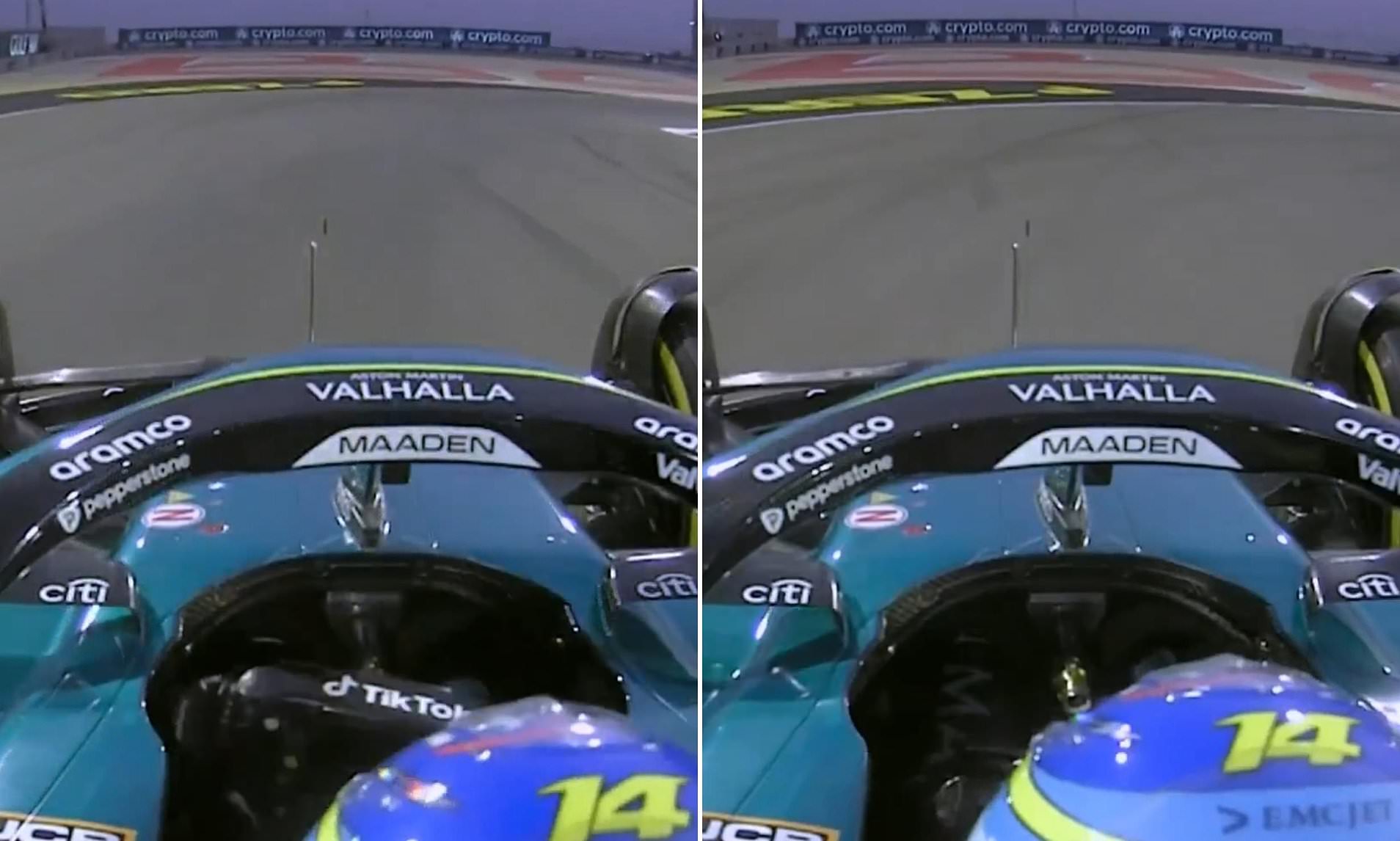 Bizarre moment Fernando Alonso's steering wheel FALLS OFF during second ...