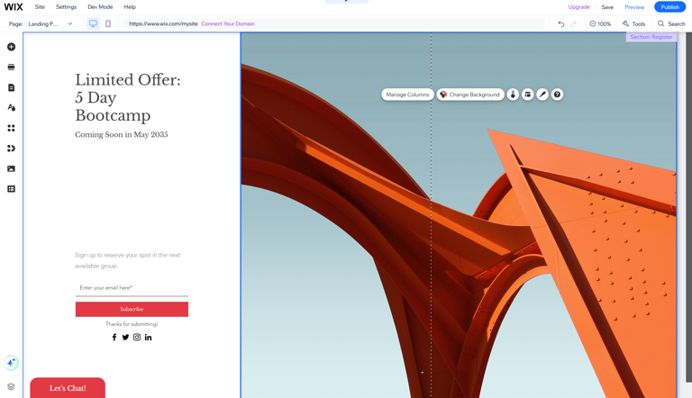 How to build a powerful landing page with Wix