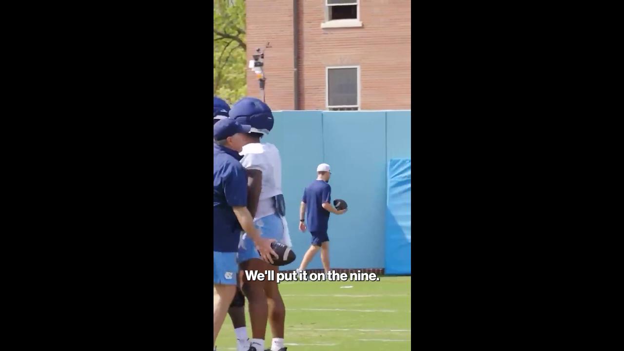 Bill Belichick mic'd up at UNC spring practice
