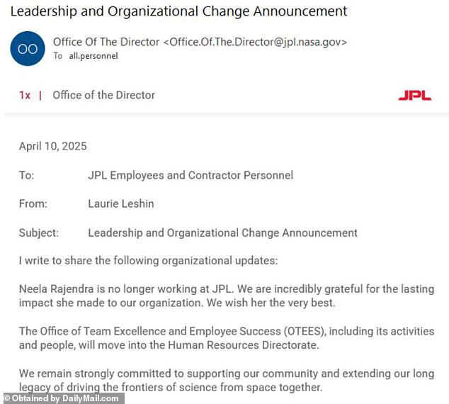 NASA shamed into firing top DEI executive after trying to 'hide' her