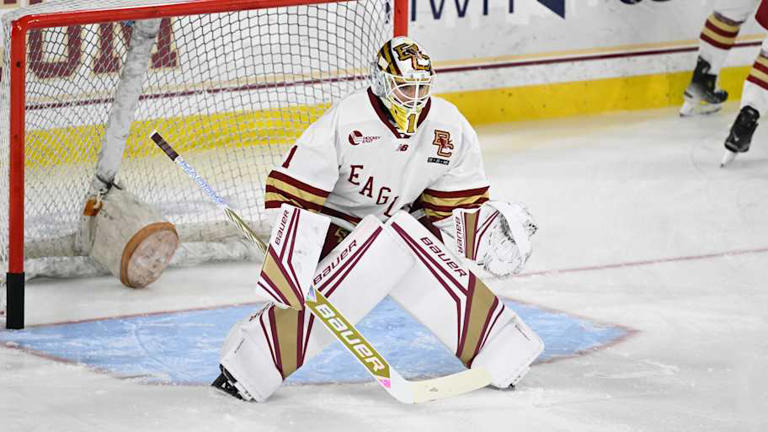 Former Boston College Men's Hockey Goalie Jacob Fowler Wins 2025 Mike ...