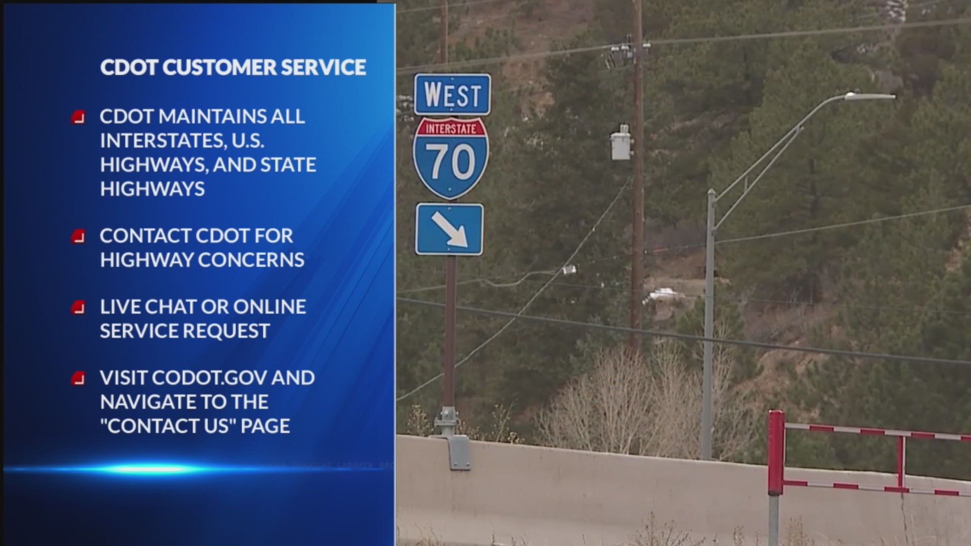 CDOT reminds drivers how to report road concerns