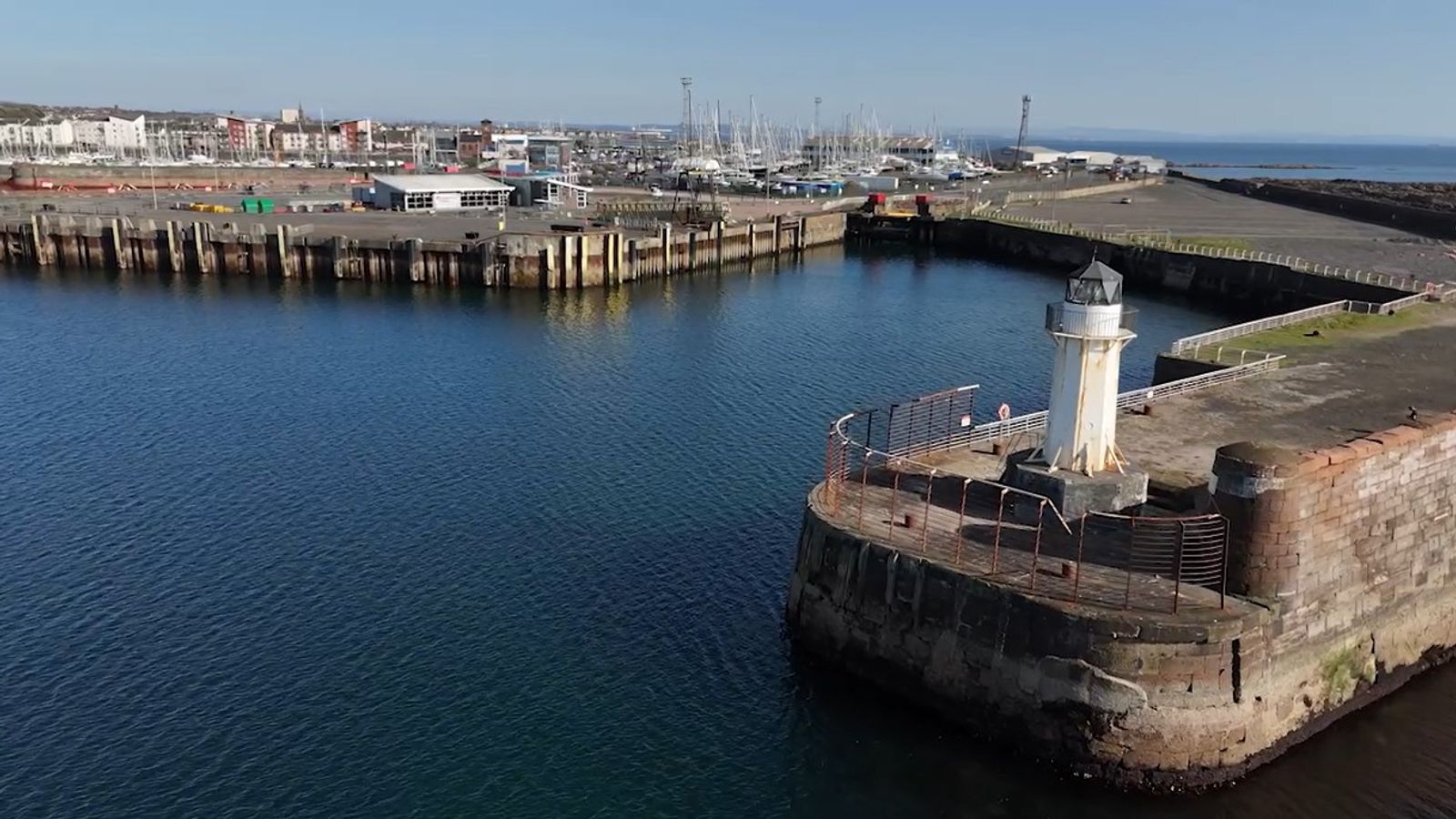 Protests in 'ghost town' where £400m ships don't fit the harbour