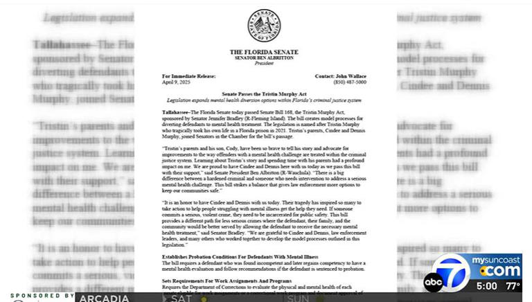 Tristin Murphy Act passes the Florida Senate