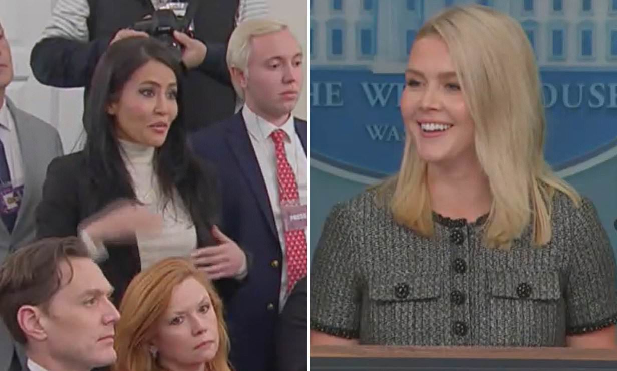 Glamorous reporter sets White House briefing room alight with very ...
