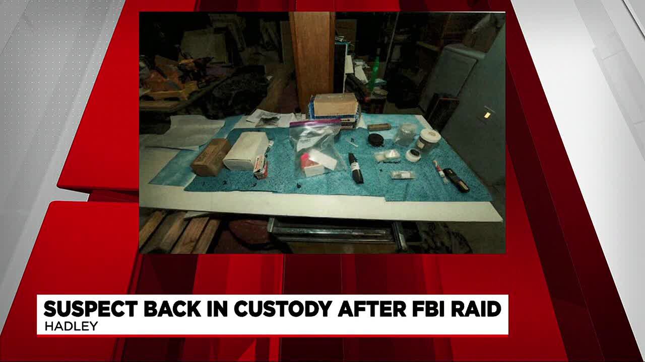 Hadley man back in federal custody following FBI raid