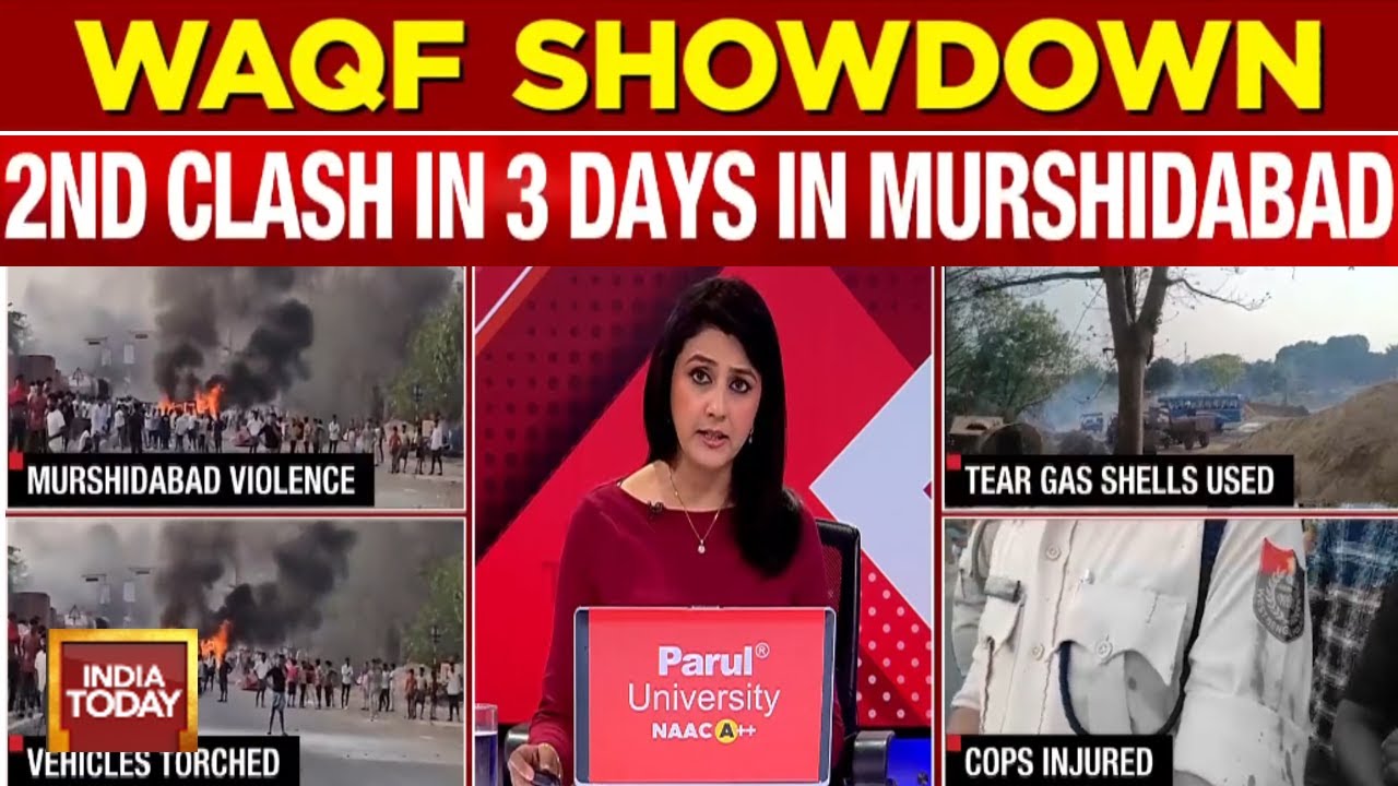 Waqf protest turns violent in West Bengal's Murshidabad, vehicles torched