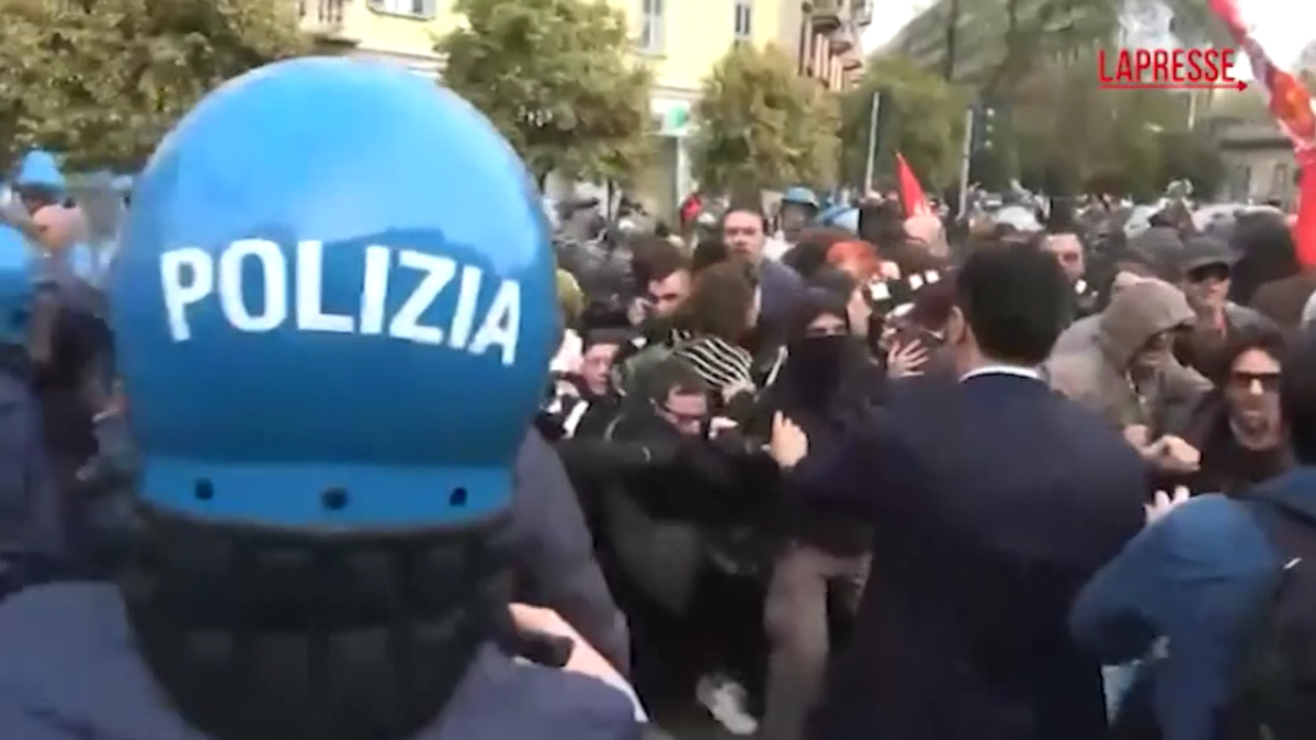 Milano, scontri a manifestazione pro Pal in piazzale Lagosta