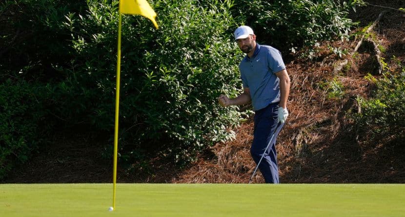 It's a boy! Scottie Scheffler arrives at Masters with 9-day-old son and ...