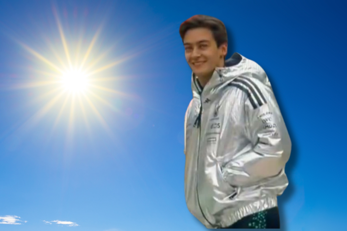 The Japanese fan jacket worn by F1 driver George Russell in Bahrain ...