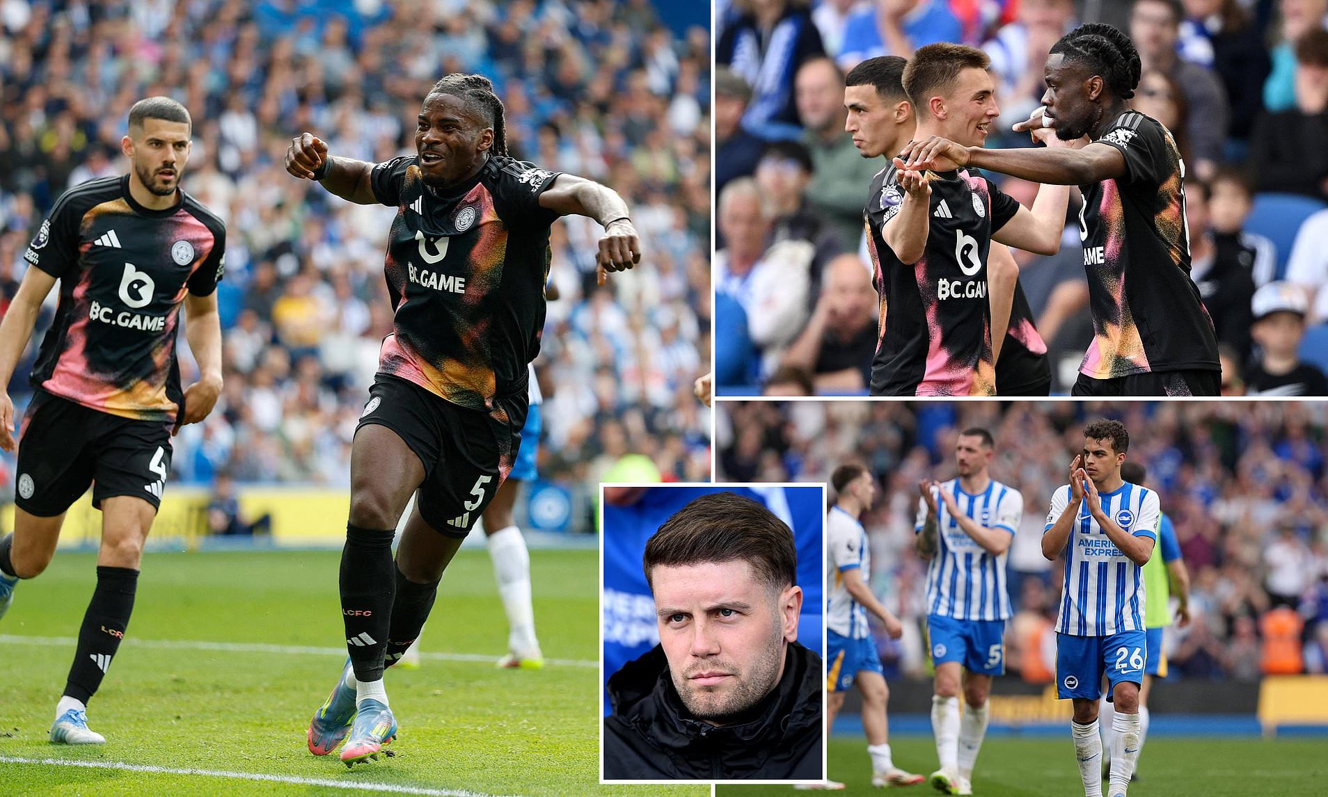 Brighton 2-2 Leicester: Seagulls pegged back twice by relegation-doomed ...