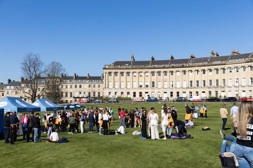 Bath waiters compete in champagne and Sally Lunn bun relay race