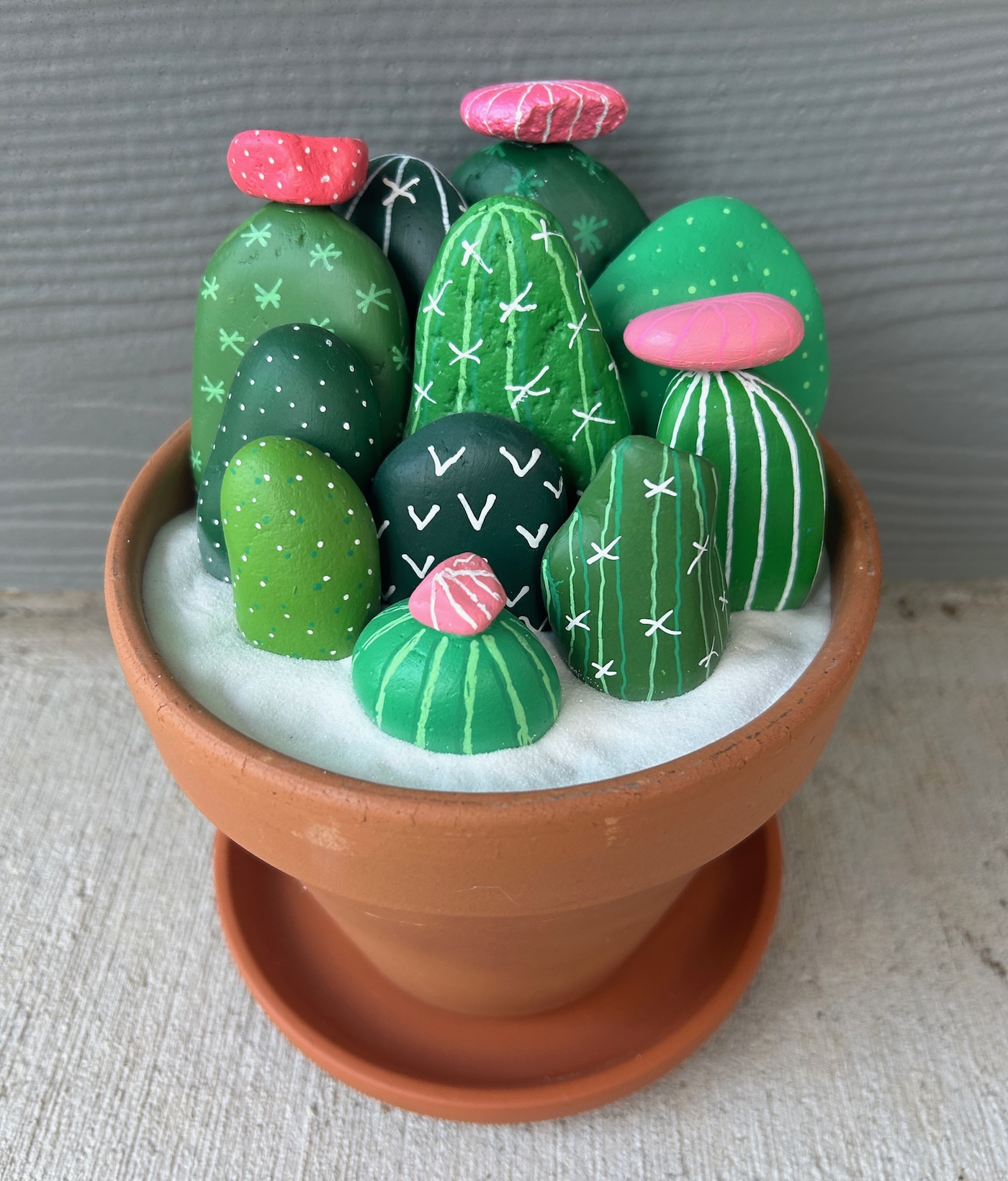 Cactus Painted Rocks That Look Adorably Real