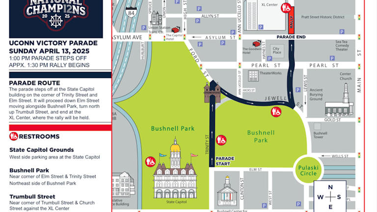 UConn Women's National Championship Parade Route