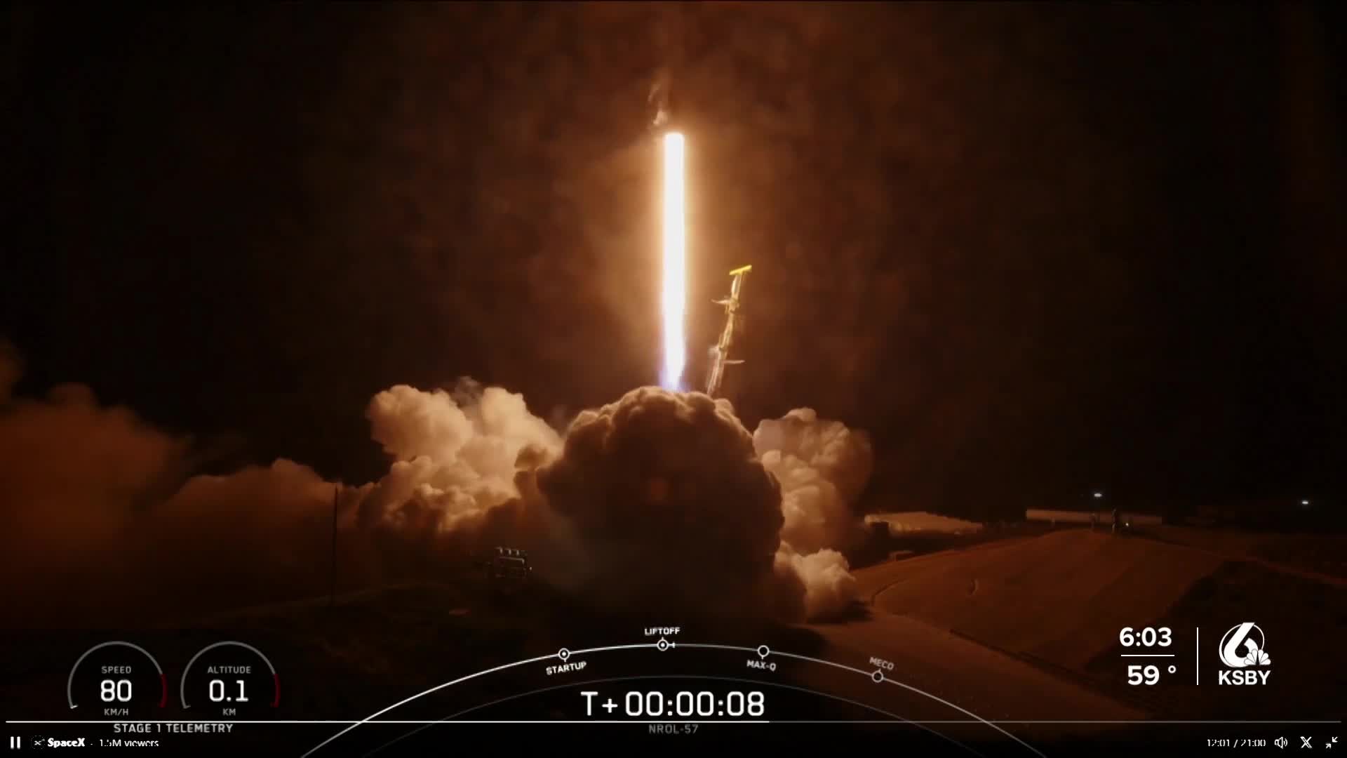 WATCH: SpaceX launches NROL-192 mission from Vandenberg SFB