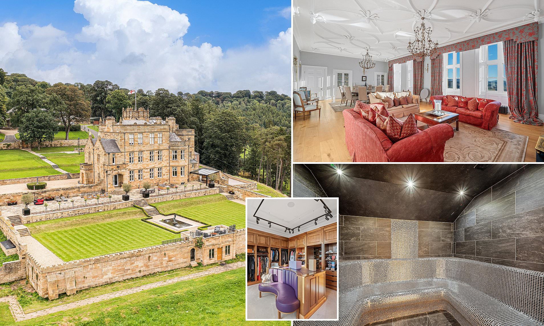 Seven-bed Yorkshire castle with a steam room and wine cellar on sale ...