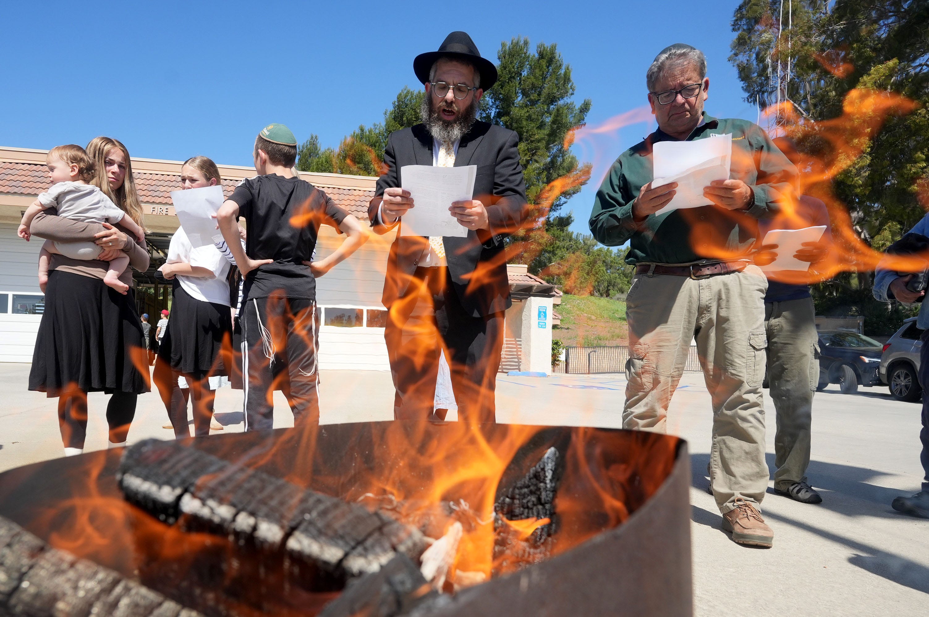 Bread burning in Camarillo a preparation for Passover