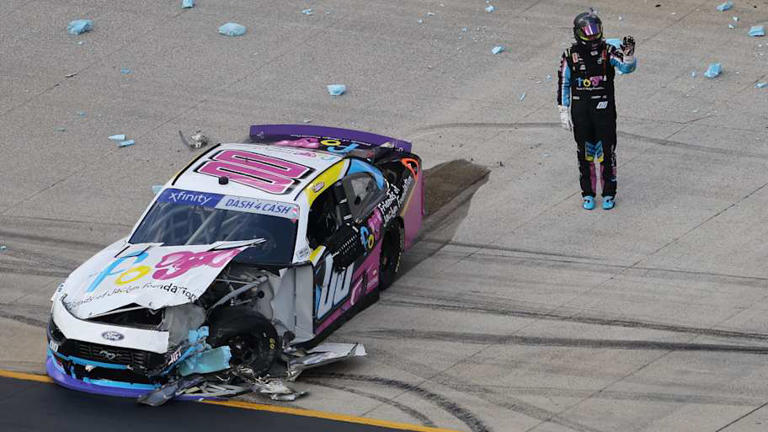 XFINITY: Sheldon Creed, Brennan Poole Walk Away From Frightening Crash