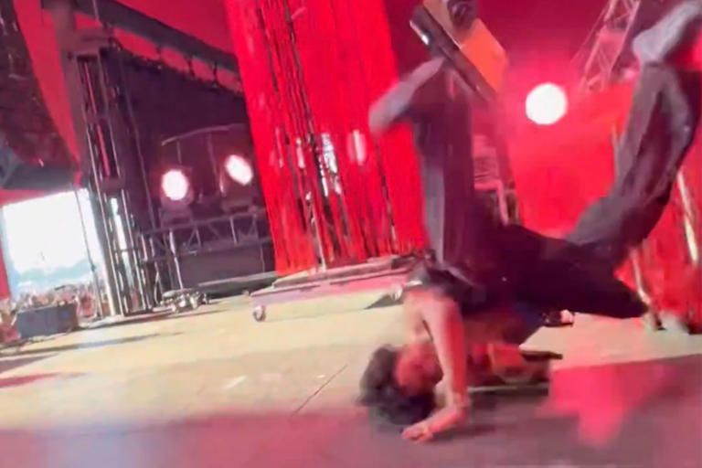 Coachella singer’s shirtless back-flip ends in face-plant in front of ...