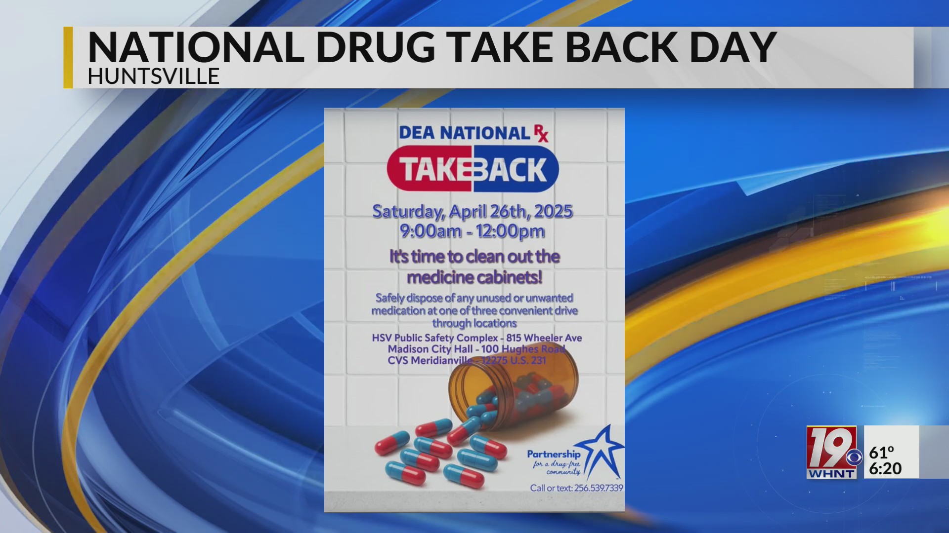 National Drug Take Back Day | April 12, 2025 | News 19 at 6 p.m ...