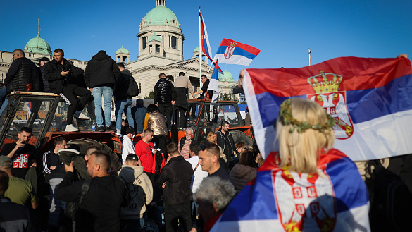 Thousands attend pro-Serbia government rally after months of unrest