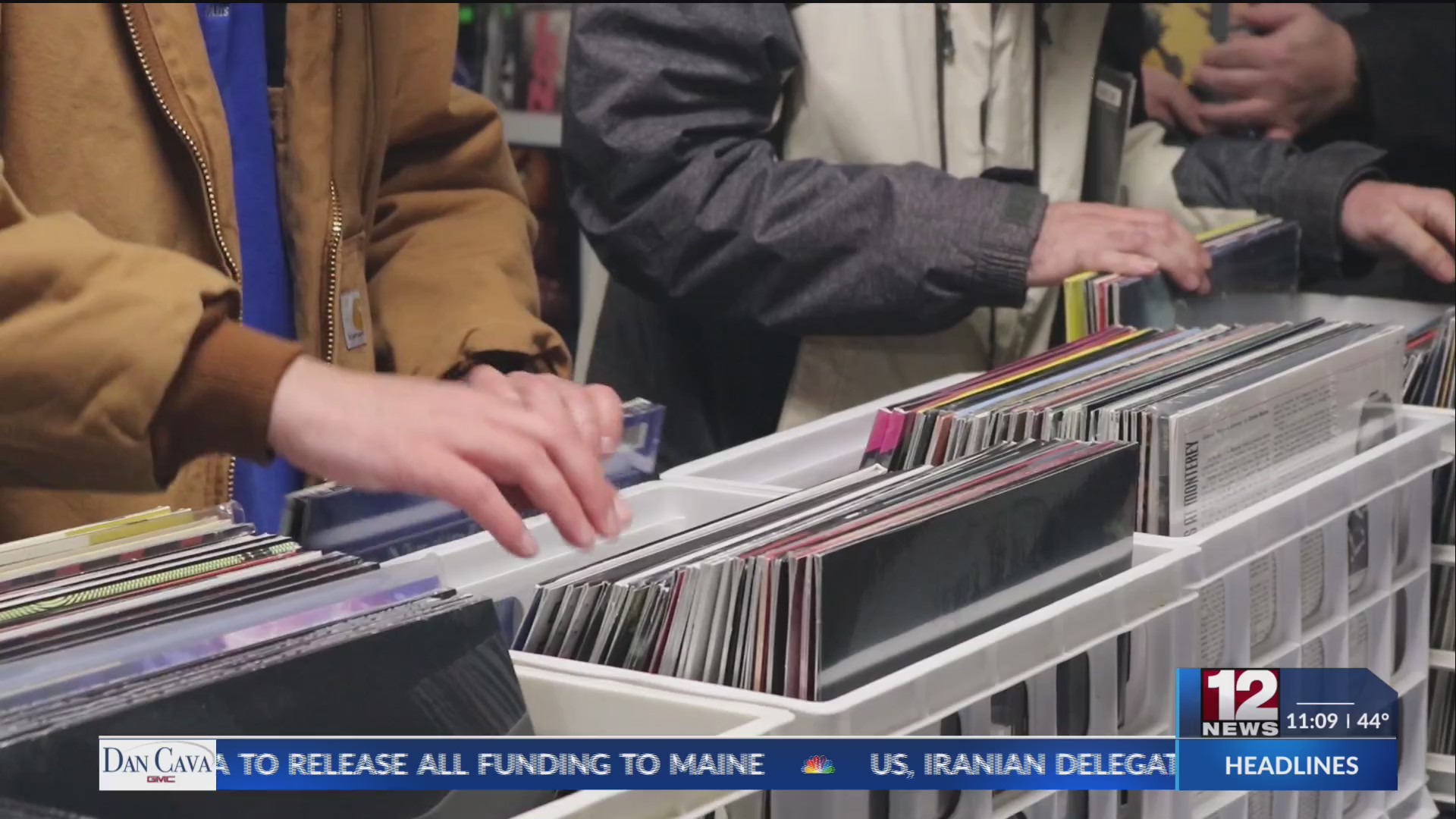 Collectors line the street for National Record Store Day