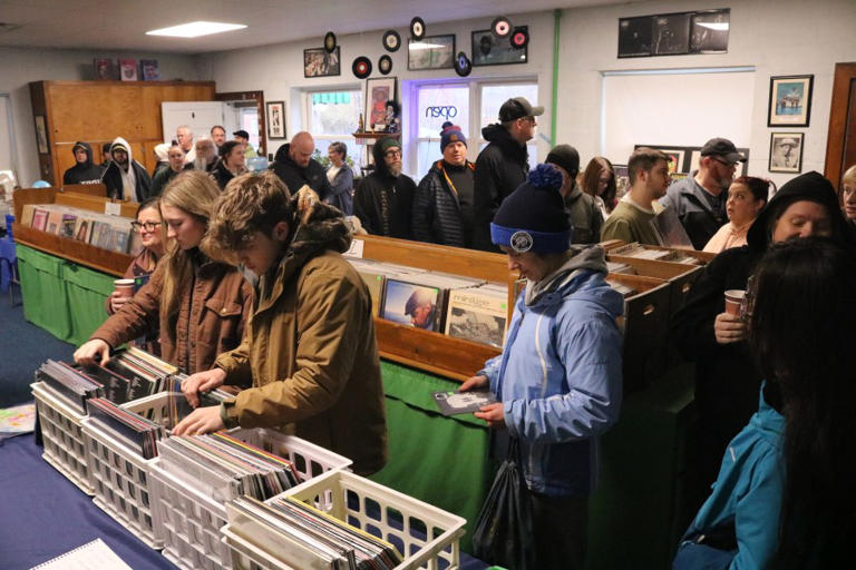 Collectors line the street for National Record Store Day