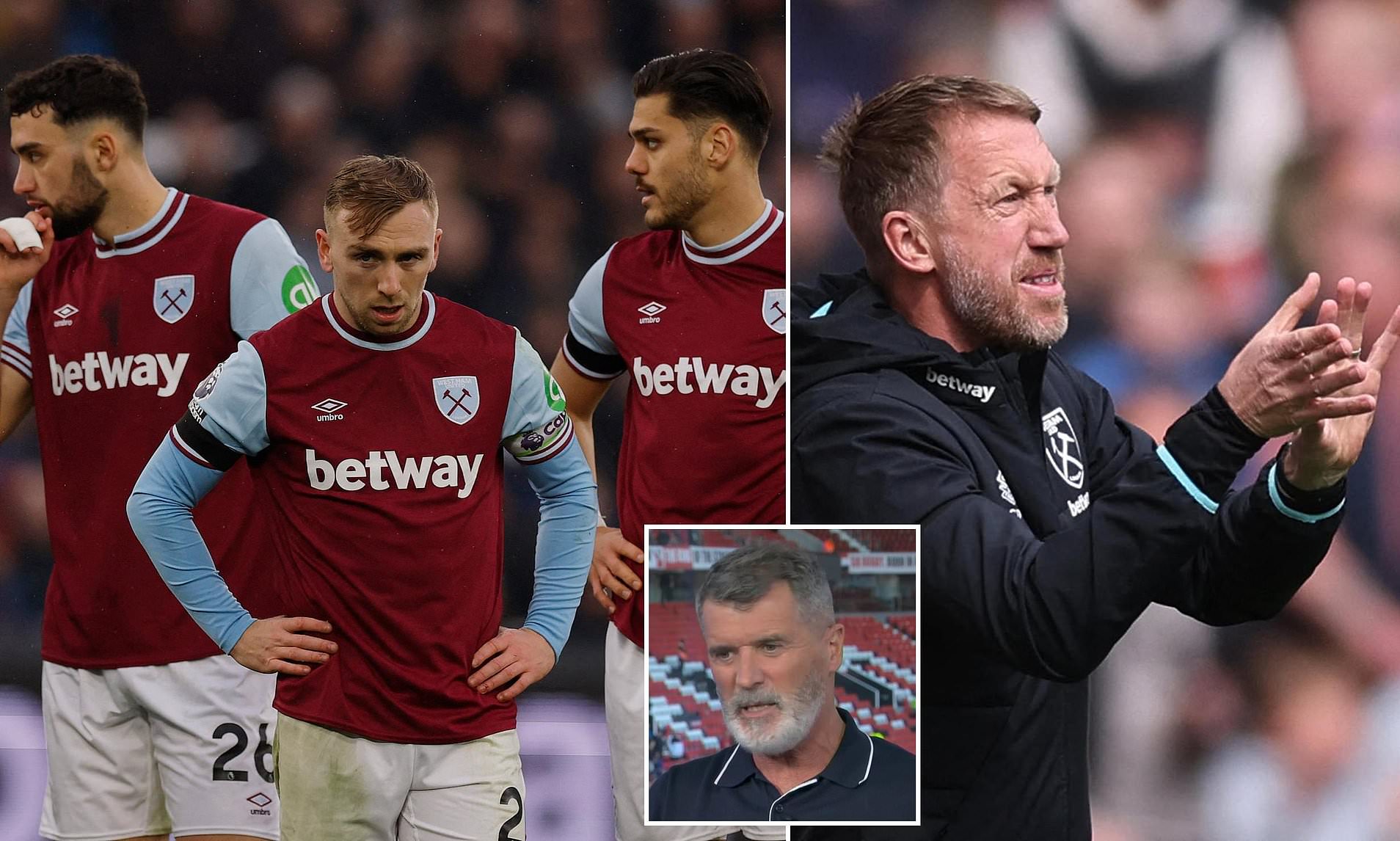 Roy Keane hits out at West Ham stars and claims Graham Potter faces a ...