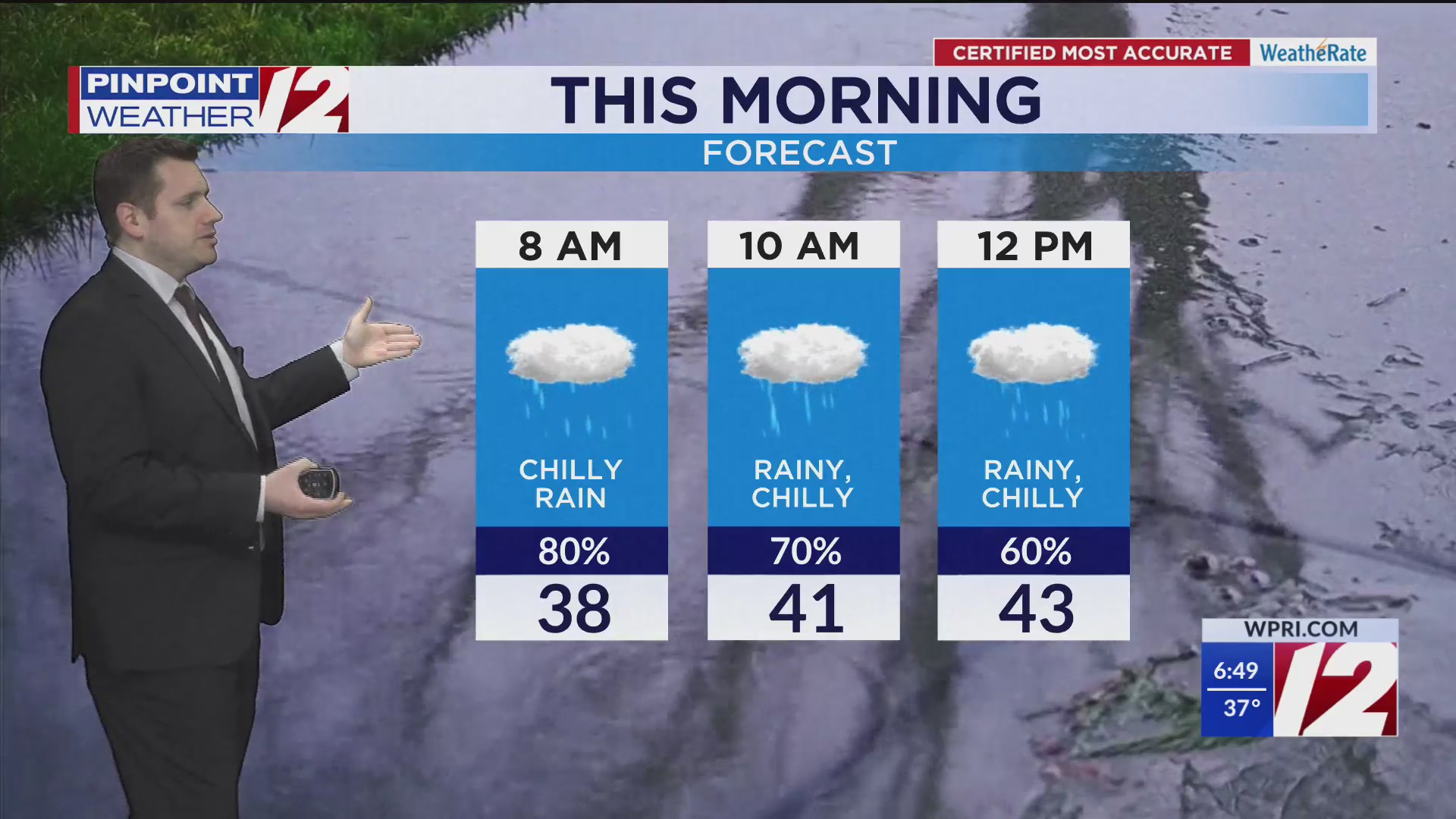 WPRI 12 Weather Forecast 4/13/25: Rainy, Chilly This Morning; Showers ...