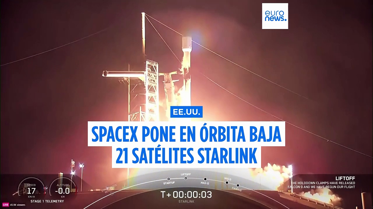 SpaceX pone en órbita baja 21 satélites Starlink