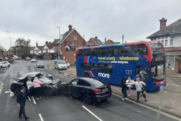 Multiple cars involved in high street crash