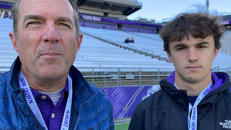 Two Generations of Bjornsons Visit UW Spring Practice